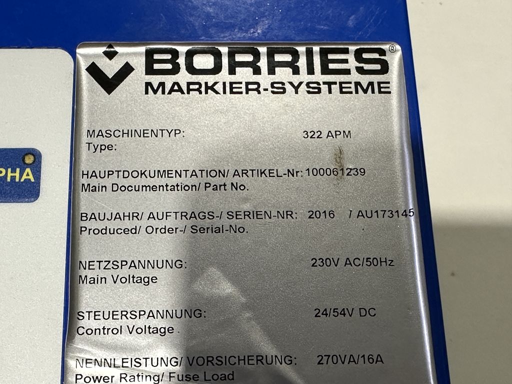 ABS-world-Online - Motorelektronik, Steuergeräte, ABS gebraucht und neu - Borries 322APM Markier ...